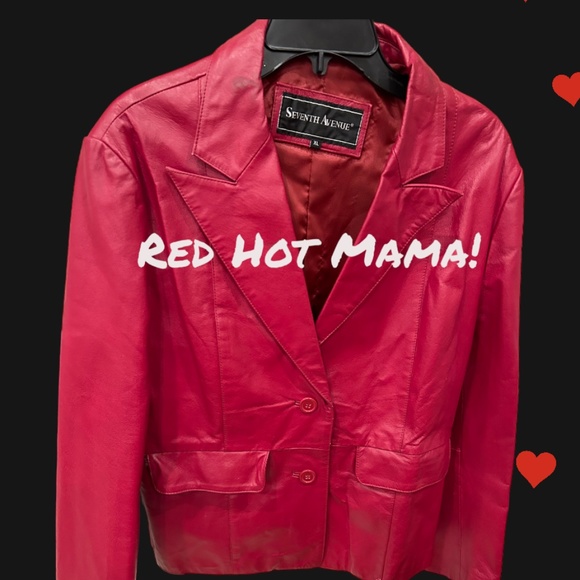 Seventh Avenue Jackets And Coats Red Hot Mama Vintage Leather Jacket Poshmark